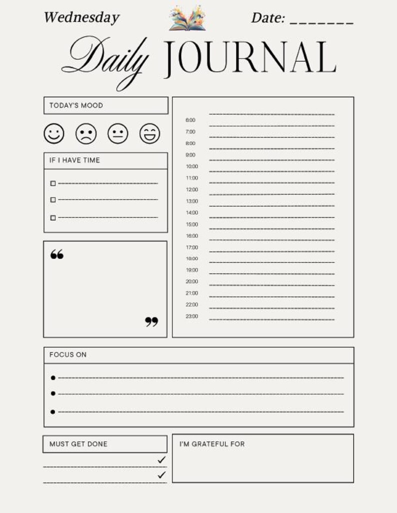7 Day Planner Printable, Daily Planner, Weekly Planner, Daily to Do ...