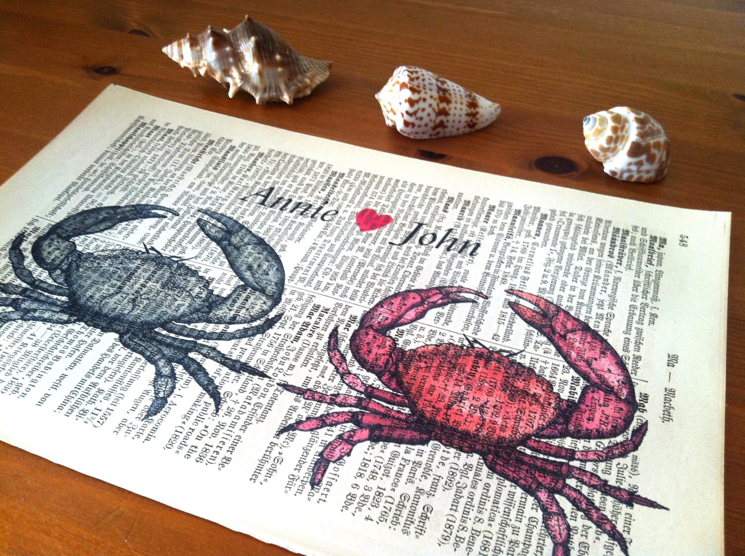 Crab Love Shabby Chic Wall Art Librarian Gifts Mindfulness | Etsy