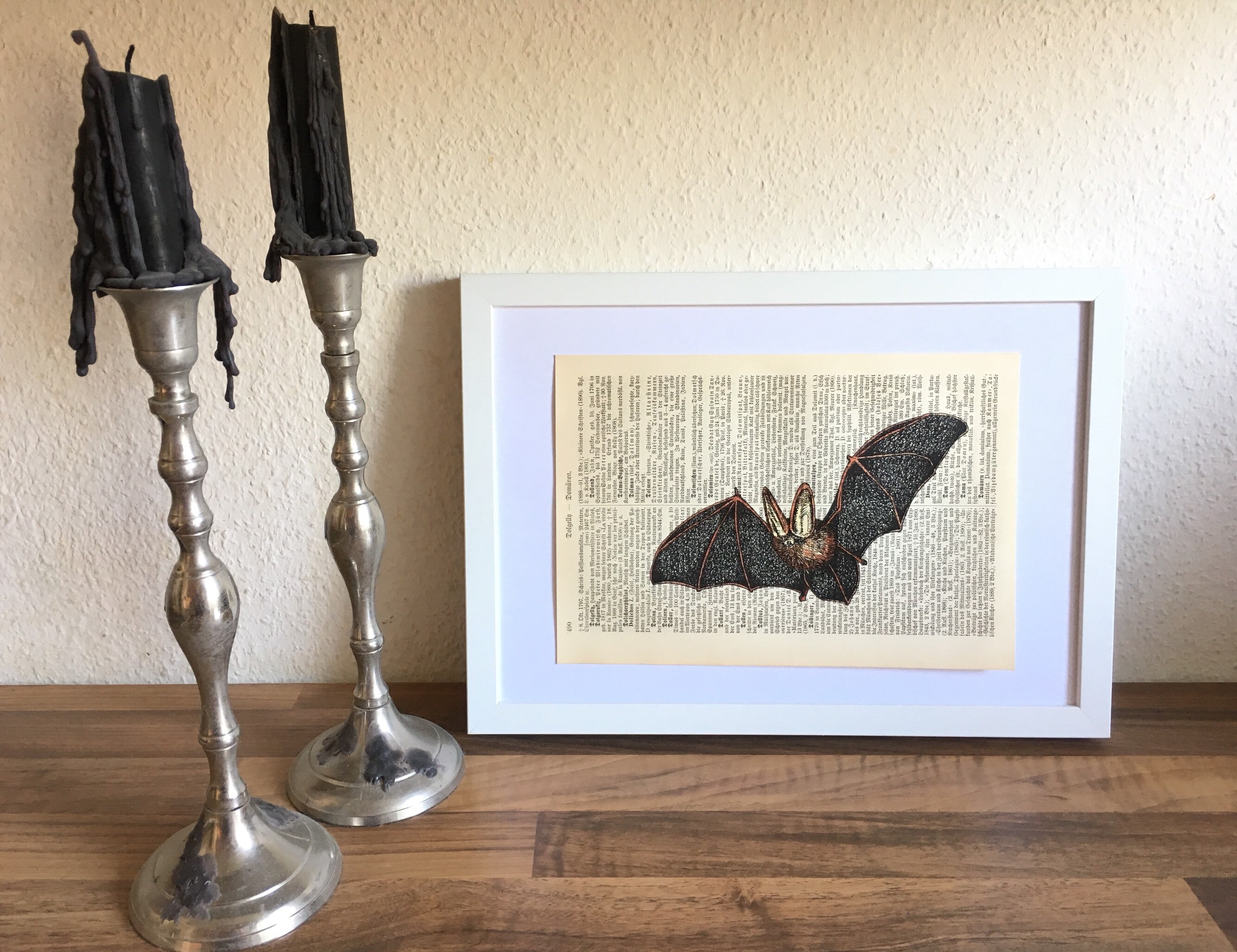 Flying Bat Dictionary Print Literary Gifts Old Book Pages - Etsy