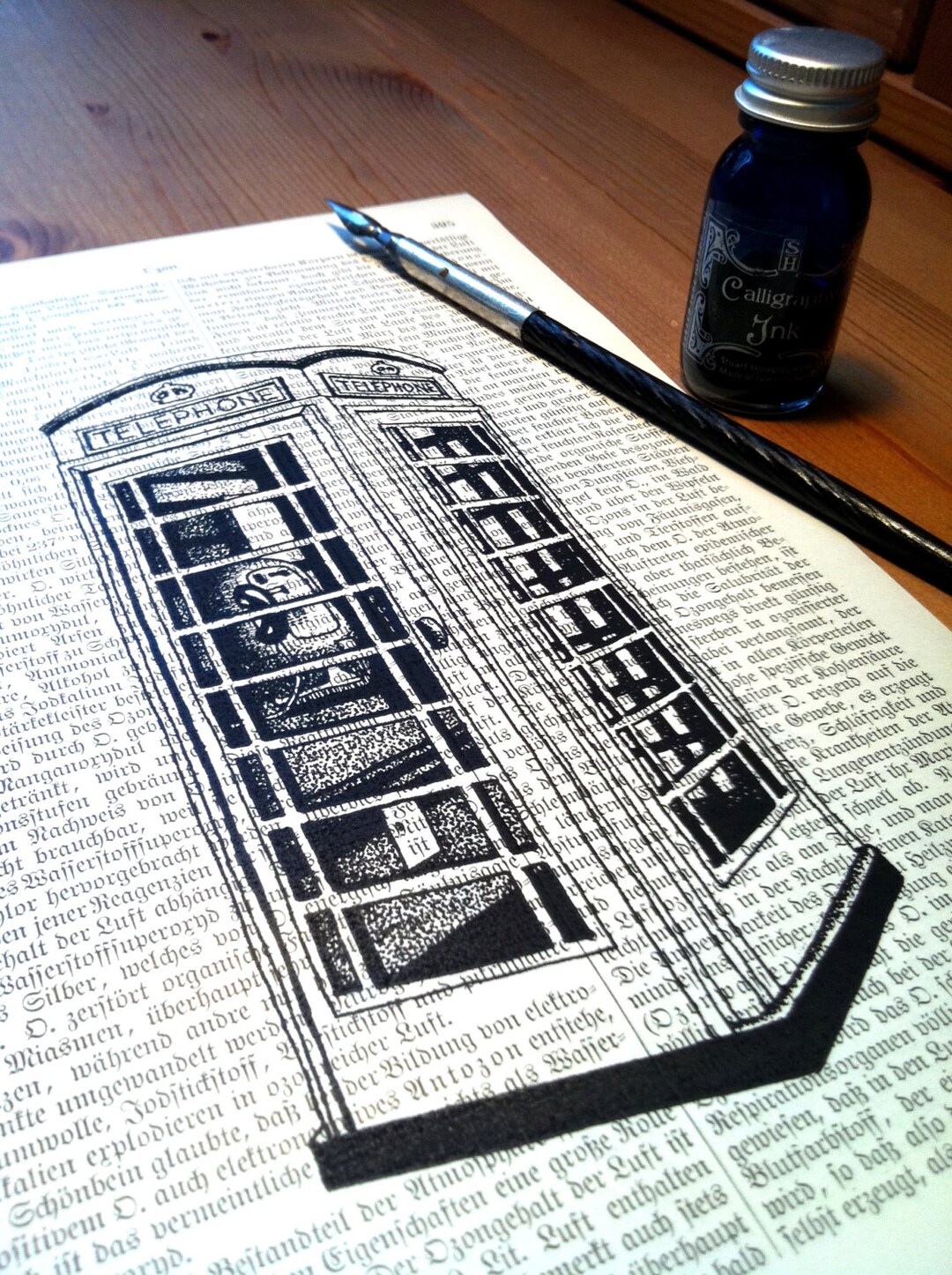 English British Telephone Box, Dictionary Print, Librarian Gifts ...