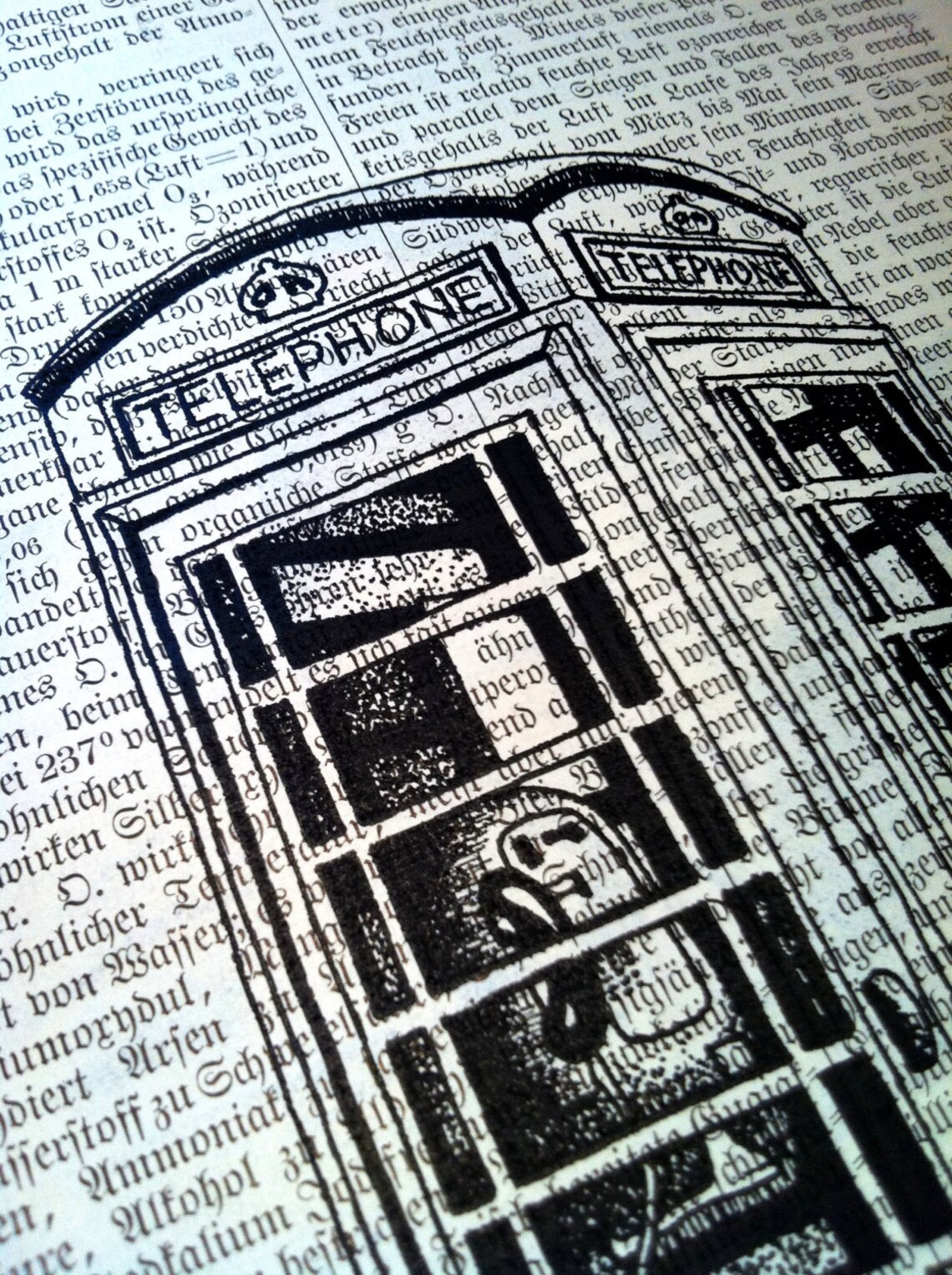 English British Telephone Box Dictionary Print Librarian | Etsy