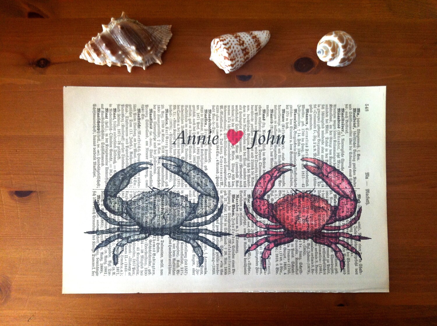 Crab Love Shabby Chic Wall Art Librarian Gifts Mindfulness | Etsy