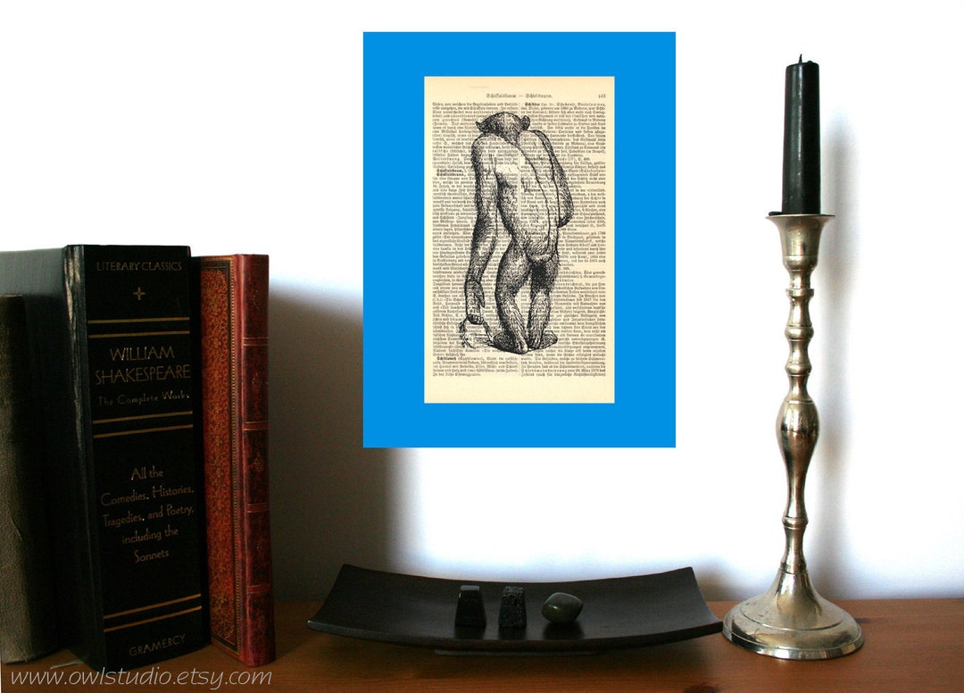 Goodbye Monkey, Dictionary Print, Literary Gifts, Old Book Pages ...