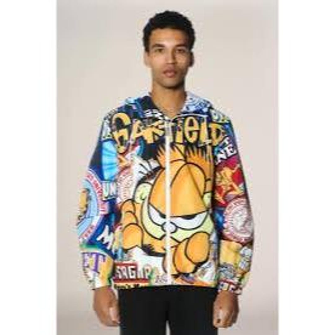 Garfield X Members Only Jacket Mesh Lining & Zip Closure Large Unisex ...