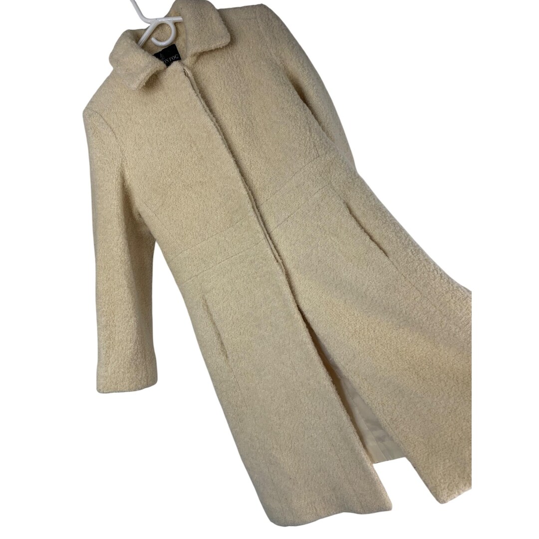 VTG Y2K London Fog Cream Wool Boucle Overcoat French Placket & Pockets ...