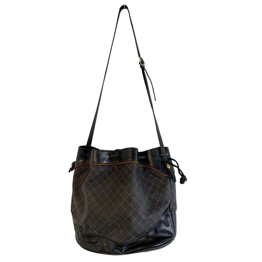 Vintage 80s/90s Bally Drawstring Bucket Bag Monogram Packable ...