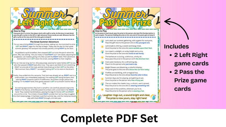Summer Activity Bundle, Bingo, Word Search, Prize Games, Birthday Party ...