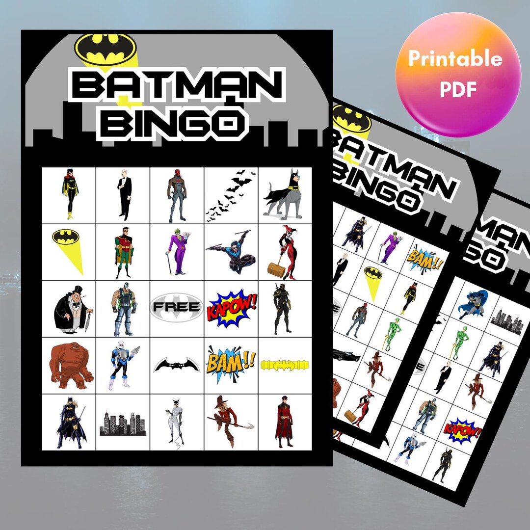 Superhero Bingo Game, 30 Unique Printable Cards, Gaming Party Game ...