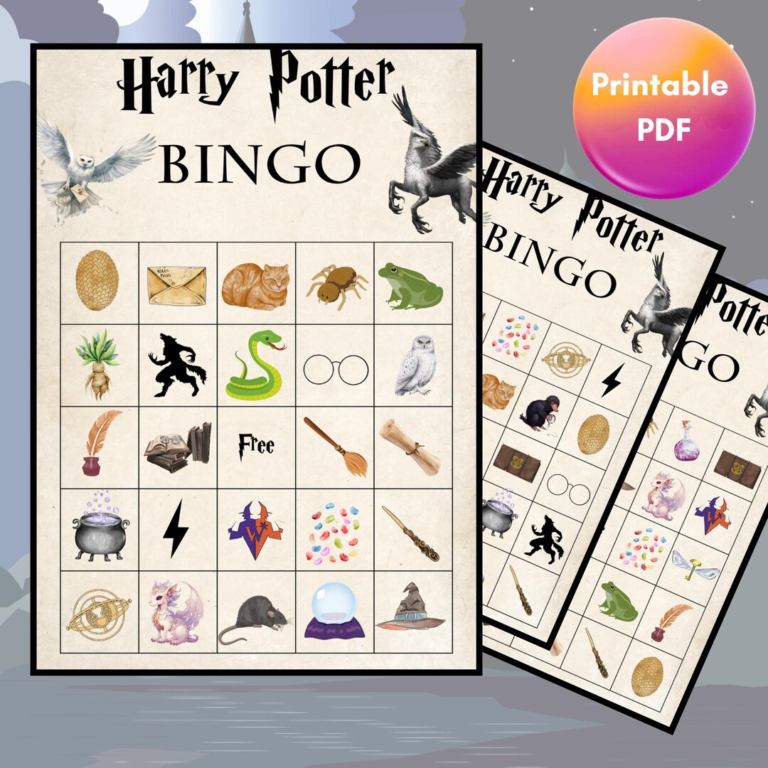 Harry Potter Bingo Game, 30 Unique Printable Cards, Wizarding World ...