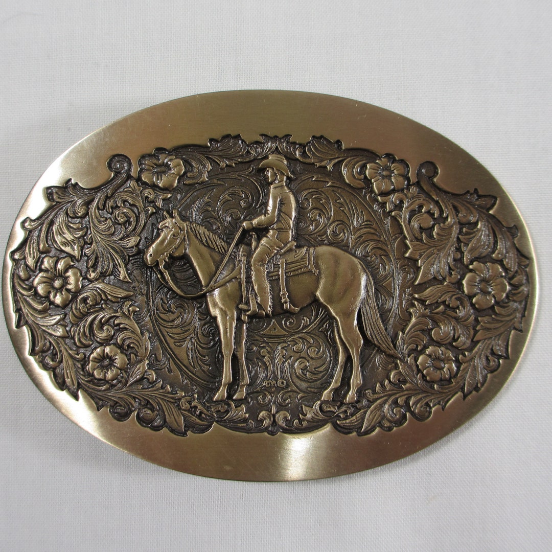 Brass Horse Rider Belt Buckle - Award Design - Etsy