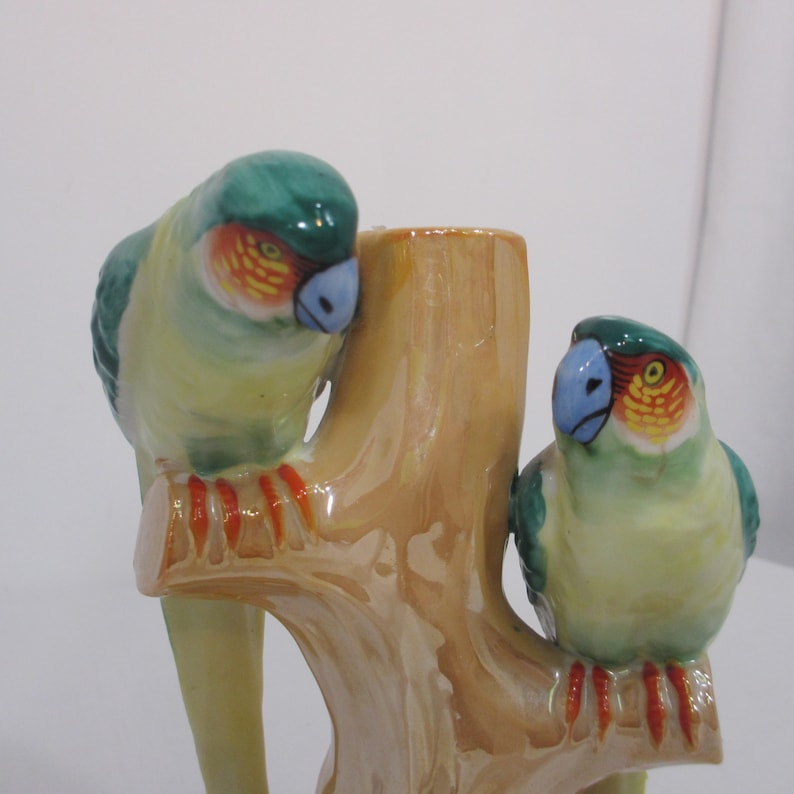 Vintage Double Parakeet Ceramic Vase Japan - Etsy