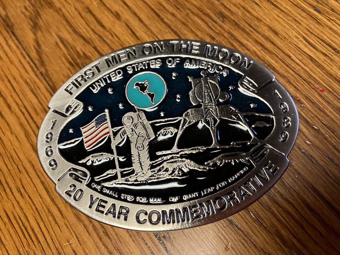 Rare Vintage 20 Year Commemorative First Men on the Moon Belt Buckle - Etsy