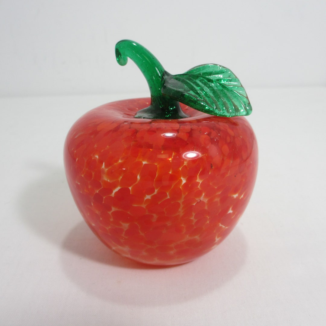 Vintage Hand Blown Glass Apple - Etsy