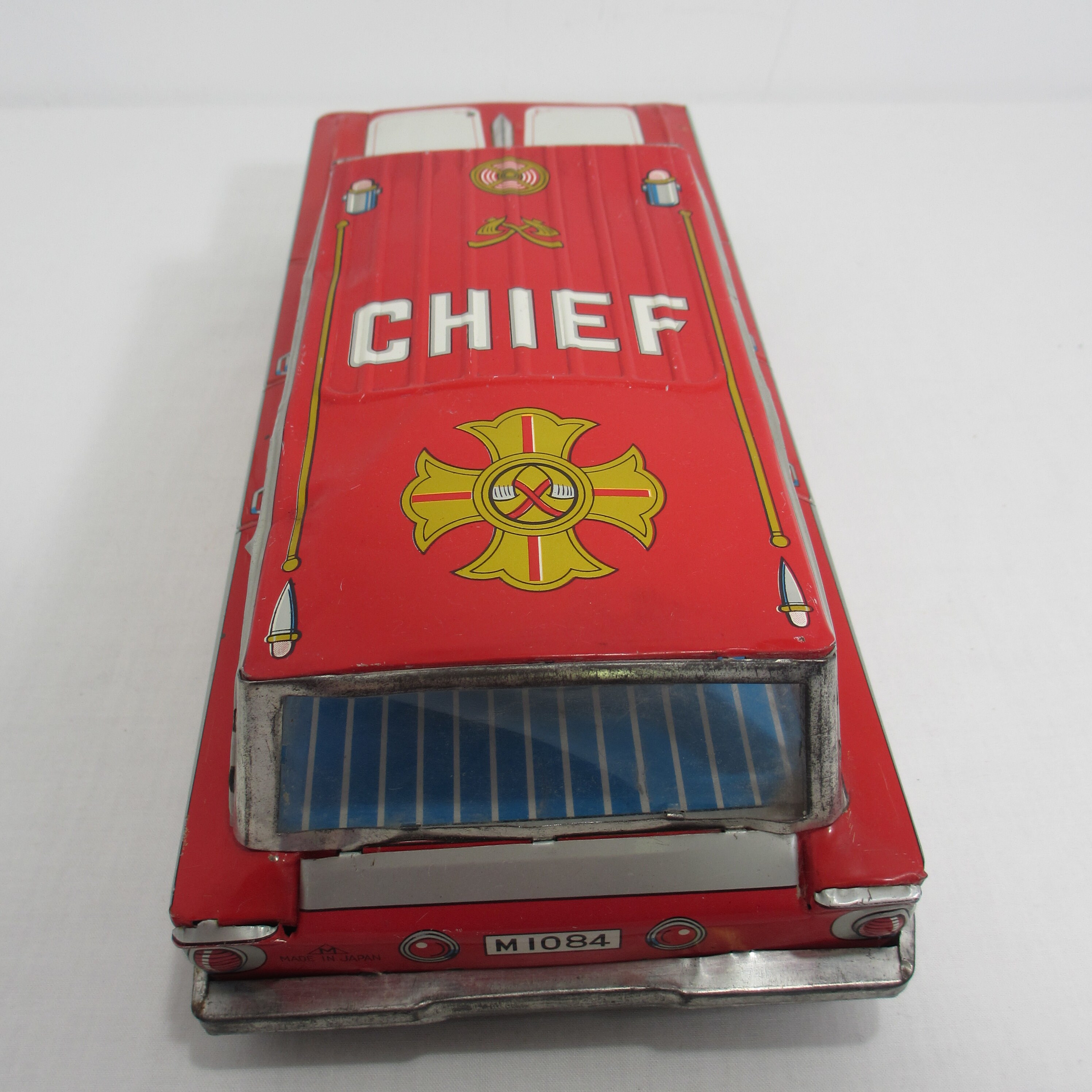 Vintage Tin Litho Fire Chief Wagon Car Toy Collectible - Etsy