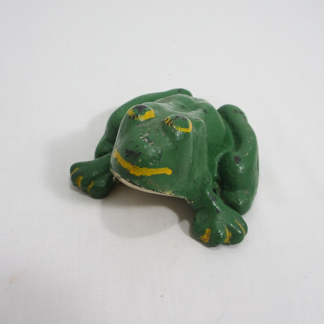 Vintage 4 Pound Cast Iron Frog Painted - Etsy