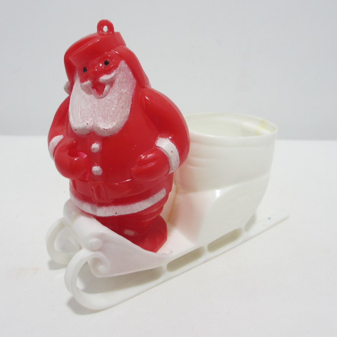 Vintage Hard Plastic Santa Claus in His Sleigh Candy Container - Etsy