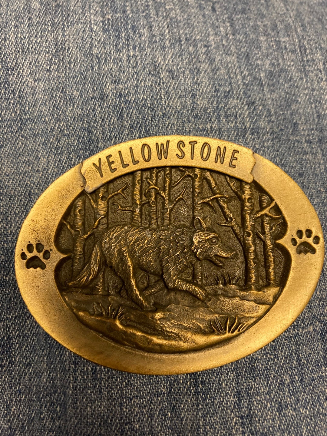 Vintage Yellowstone Brass Fox Belt Buckle - Etsy