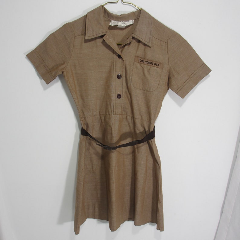 Vintage Official Girl Scout Brownie Uniform Dress Etsy