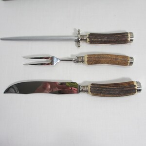 Vintage Baron Solingen Germany Stag Antler Carving Set - Etsy