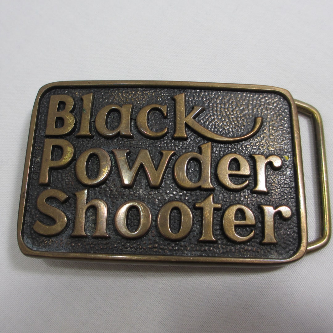 Vintage Black Powder Shooter Solid Brass Belt Buckle - Etsy