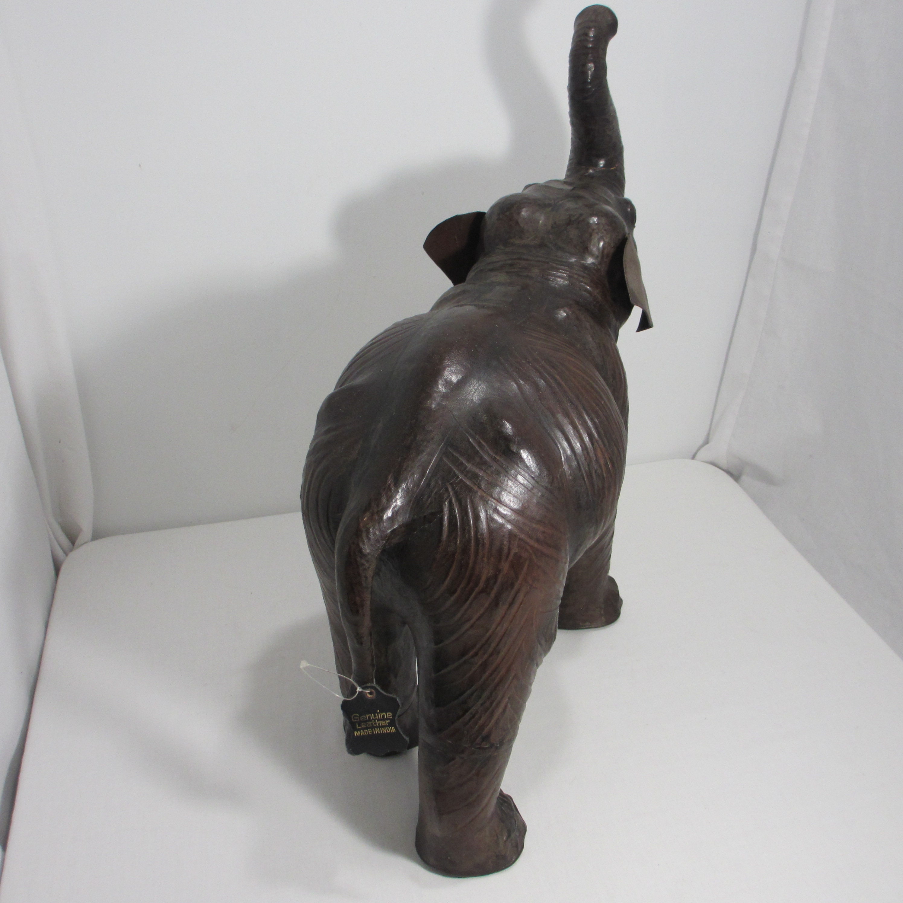 Vintage Genuine Leather Wrapped Elephant Sculpture 21 - Etsy
