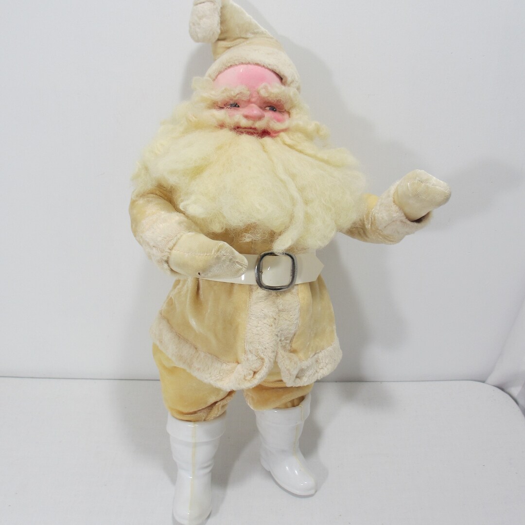 Rare Vintage Cream Colored Stuffed Santa Chalk Face - Etsy