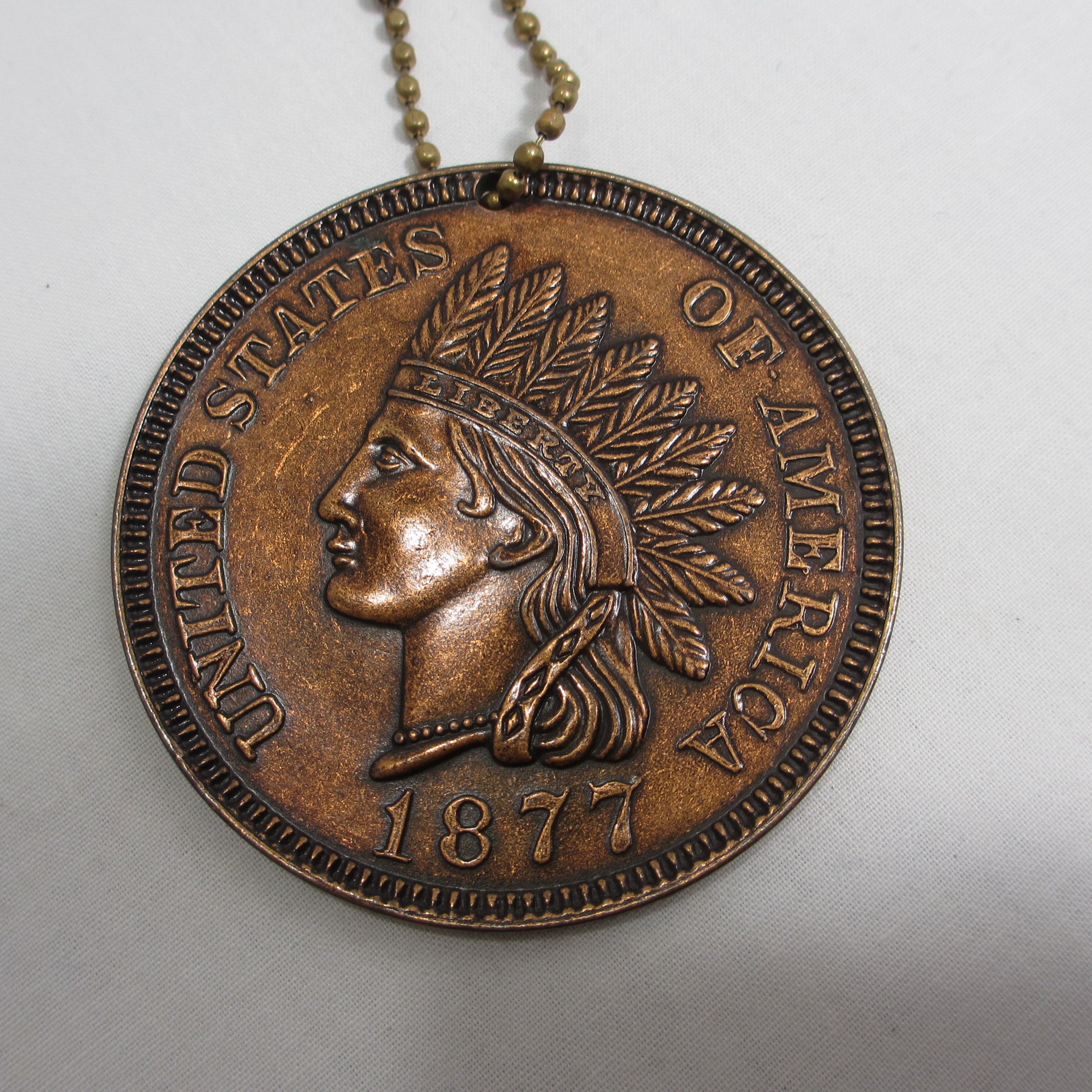 Vintage Big 3 Metal Coin Replica One Cents 1877 Key Chain - Etsy