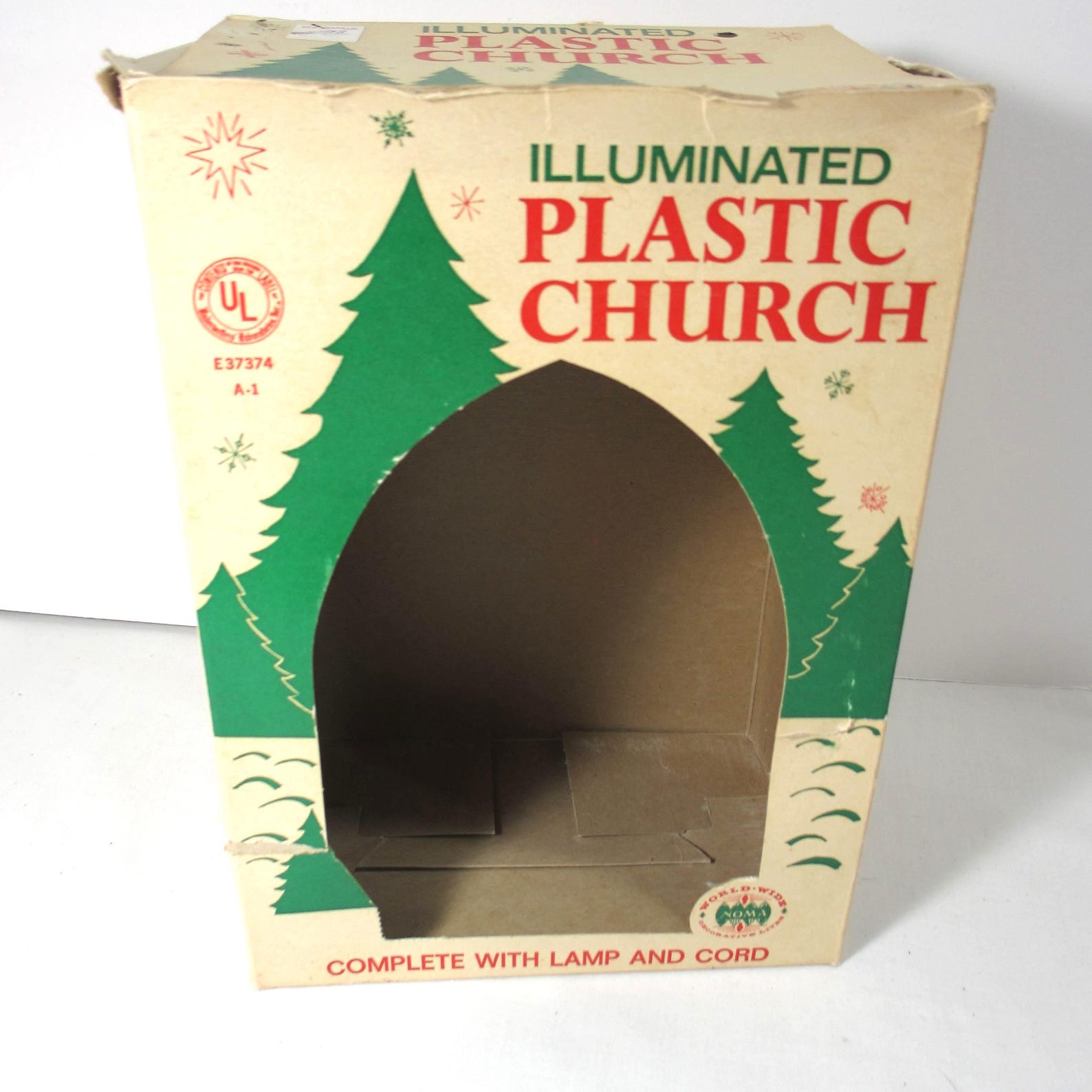Vintage Plastic Lighted Christmas Church With Box - Etsy