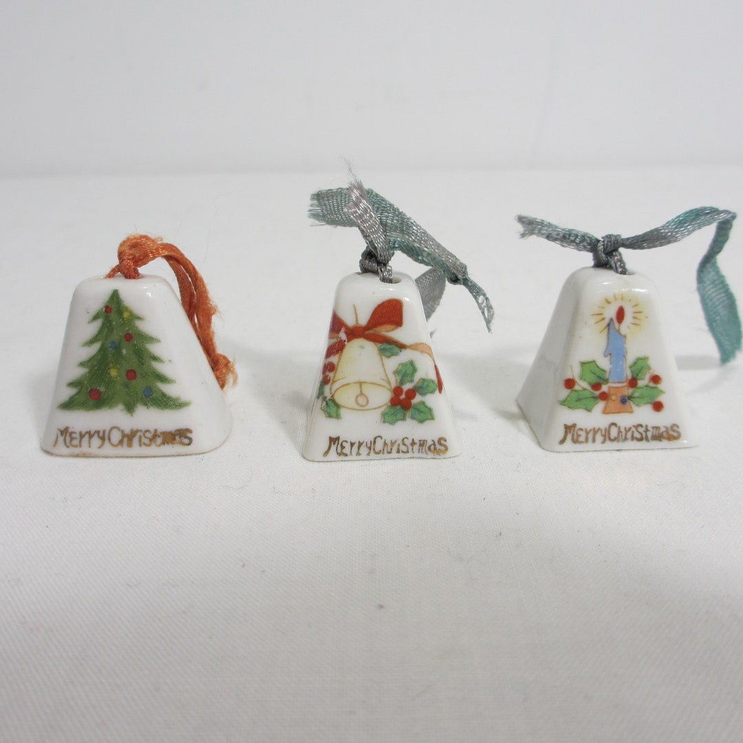 Vintage Ceramic Miniature Bell Christmas Ornaments - Etsy
