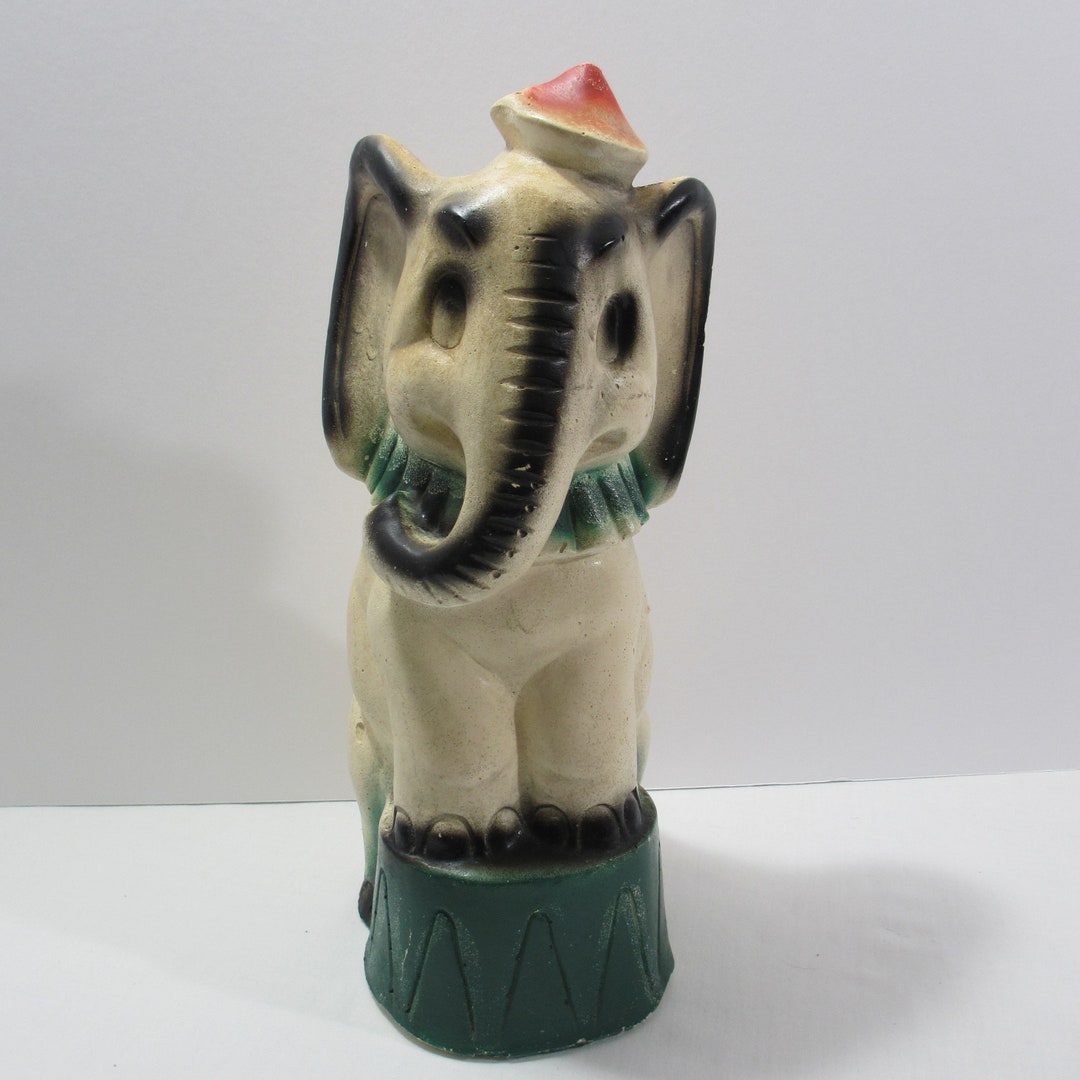Vintage Chalkware Elephant on Drum Carnival Price - Etsy