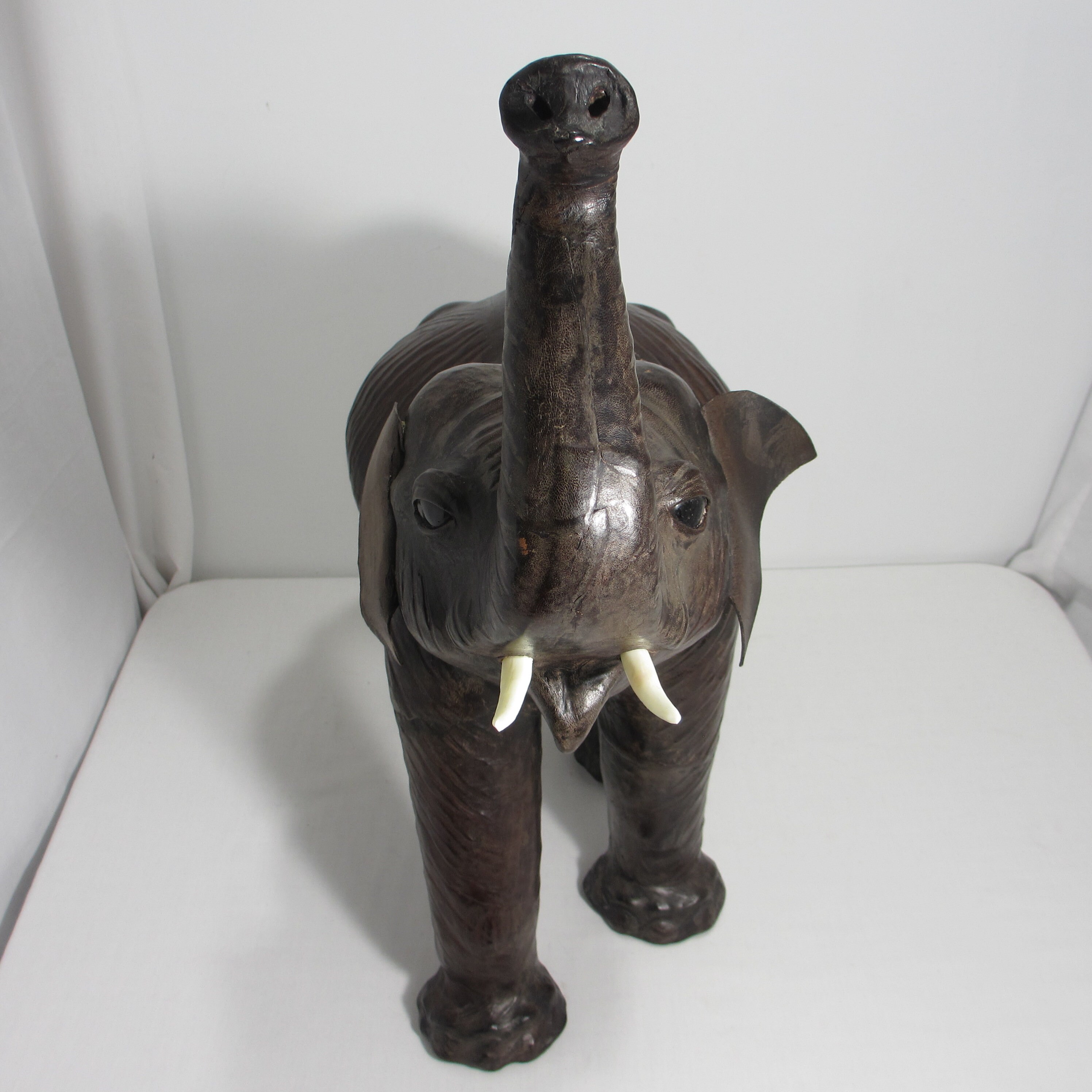 Vintage Genuine Leather Wrapped Elephant Sculpture 21 - Etsy