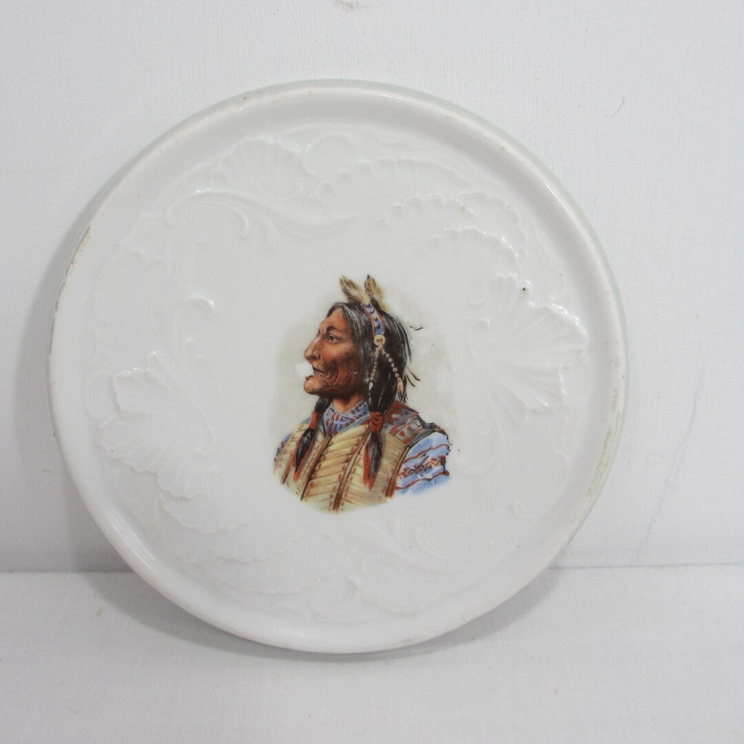 Vintage Porcelain American Indian Transfer Ware Trivet - Etsy