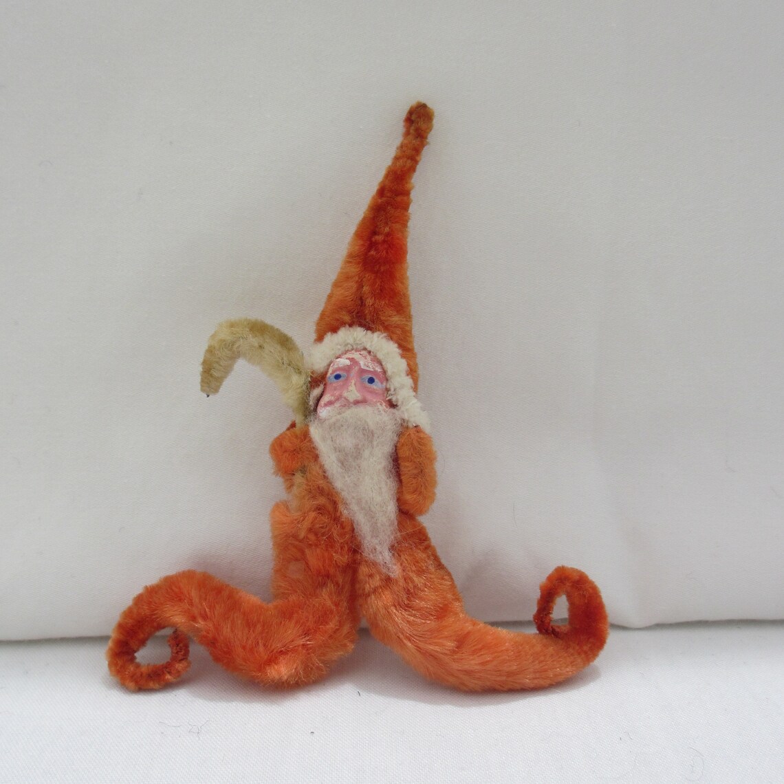 Vintage Chenille Pipe Cleaner Santa Christmas Ornament - Etsy