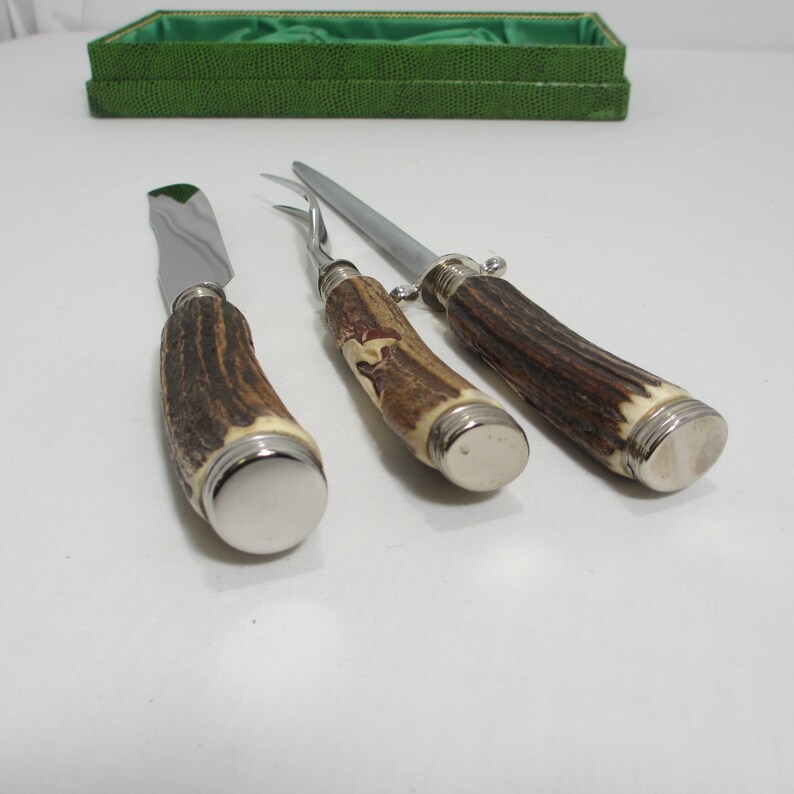 Vintage Baron Solingen Germany Stag Antler Carving Set - Etsy