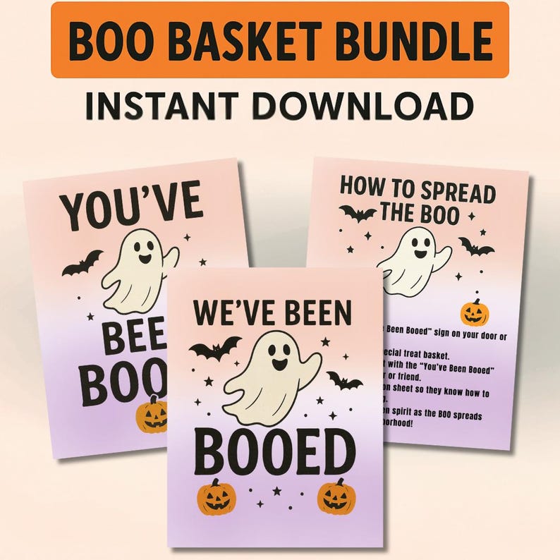 Halloween Boo Basket Bundle You’ve Been Booed Signs and Instructions ...