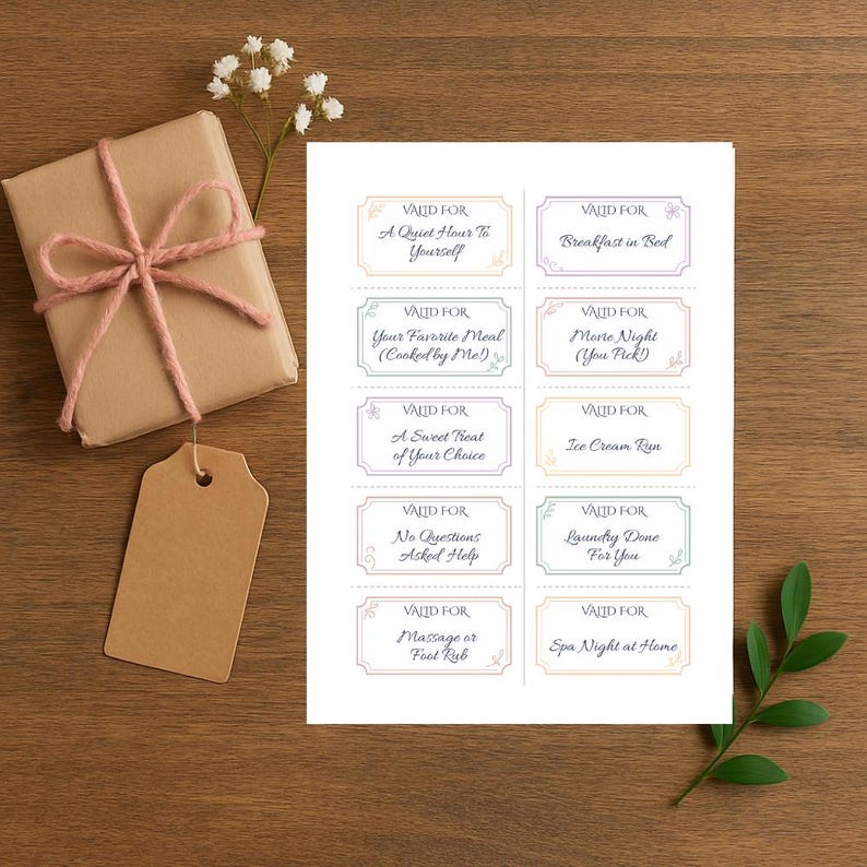 Printable Mom Coupons – Birthday Gift for Mom or Grandma – DIY Coupon ...