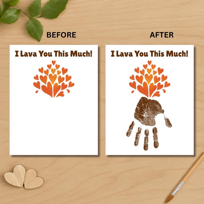 I Lava You This Much Handprint Printable | DIY Volcano Craft Gift for ...
