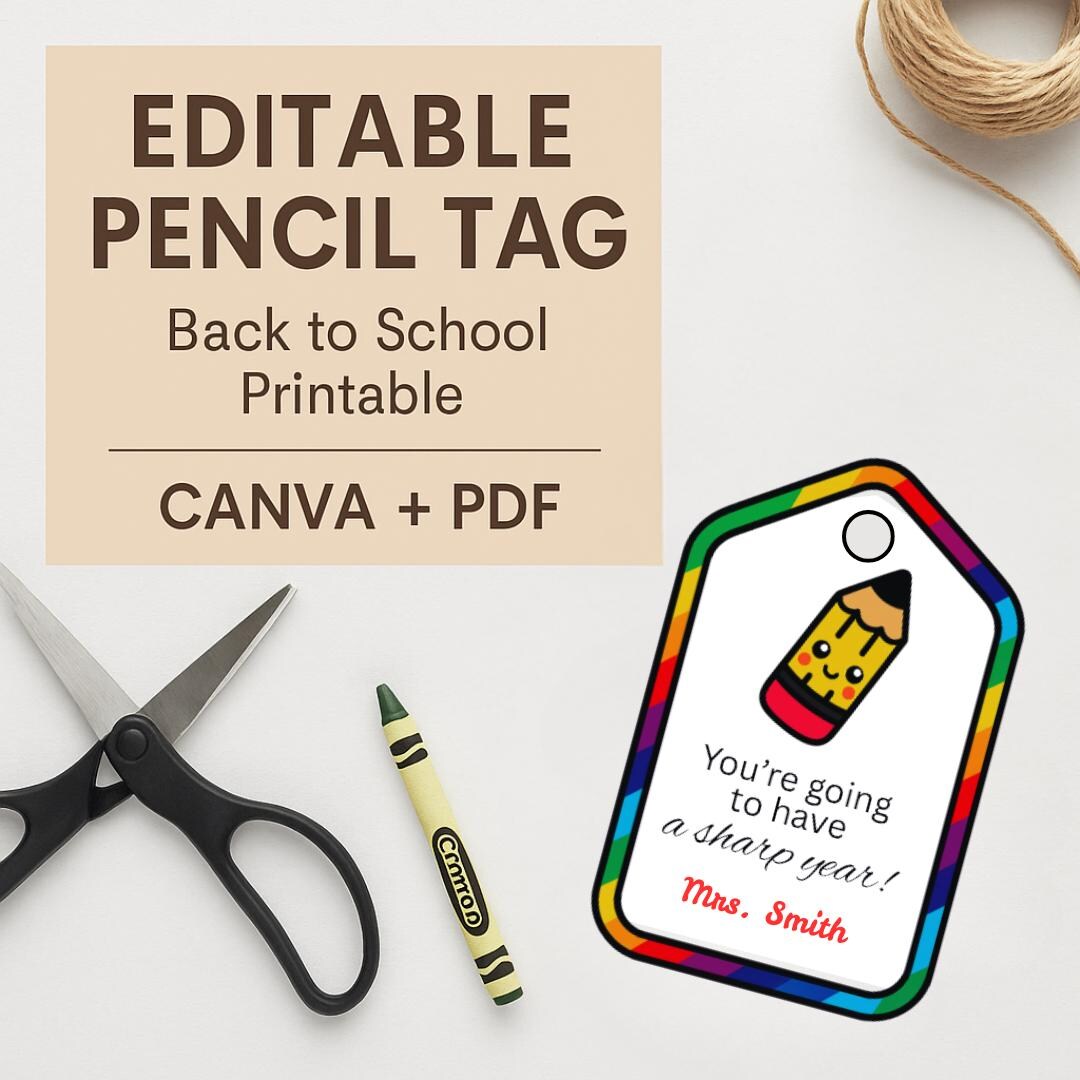 Editable Teacher Gift Tag • Back to School Printable • Teacher Name ...