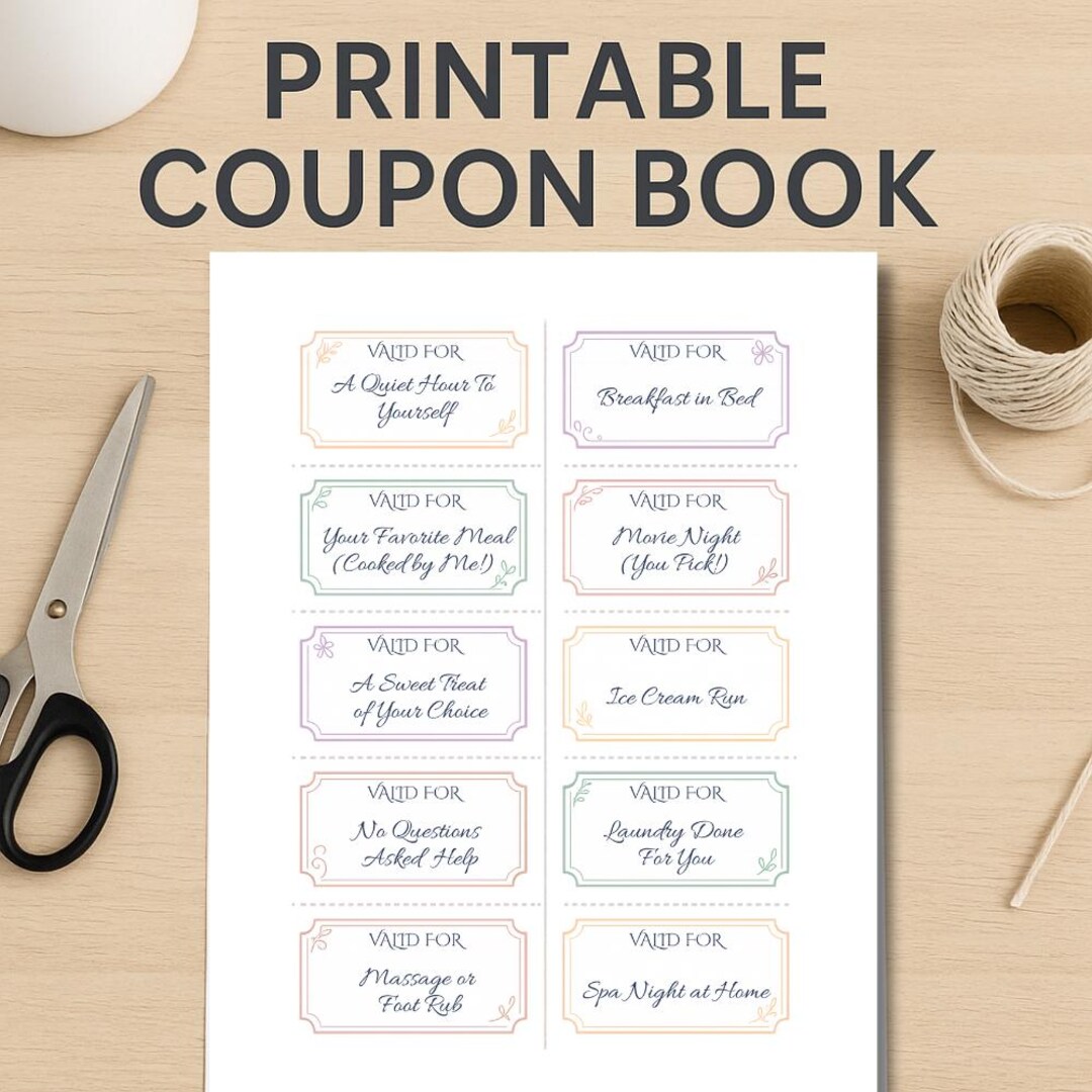 Printable Mom Coupons – Birthday Gift for Mom or Grandma – DIY Coupon ...