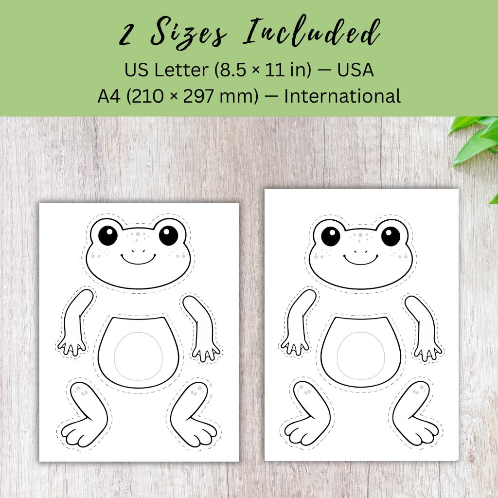 Build a Frog Printable Craft, Cut and Paste Activity, Kids Spring Craft ...
