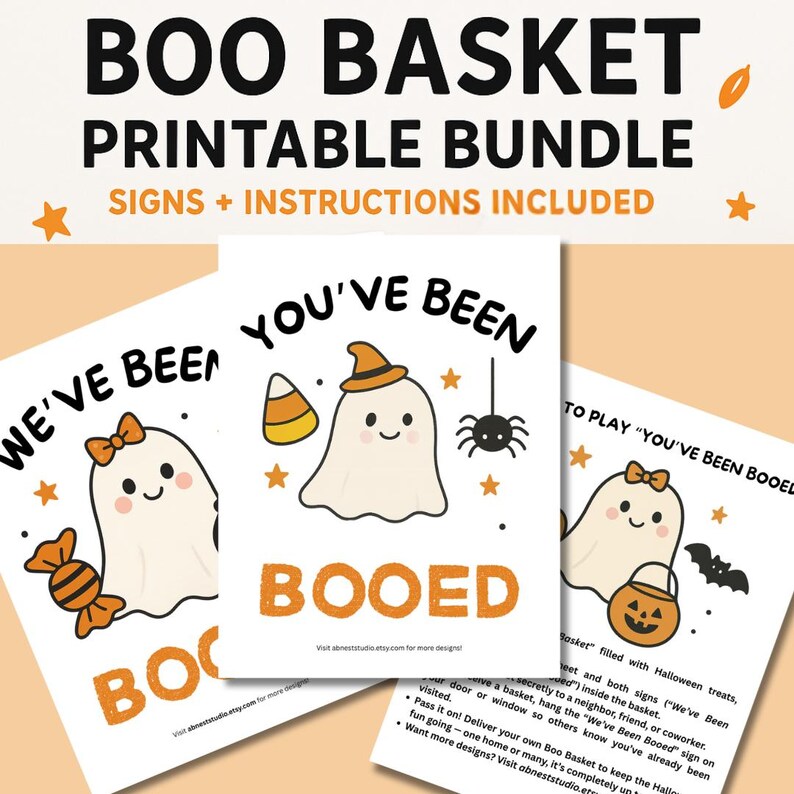Printable Halloween Boo Basket Bundle: Signs and Instructions (PDF) - Etsy