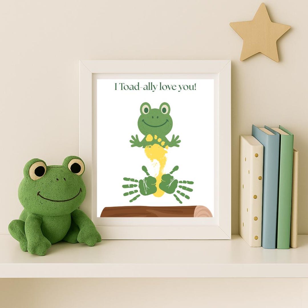 Toad Printable Keepsake for Kids – Footprint + Handprint Art – Father’s ...