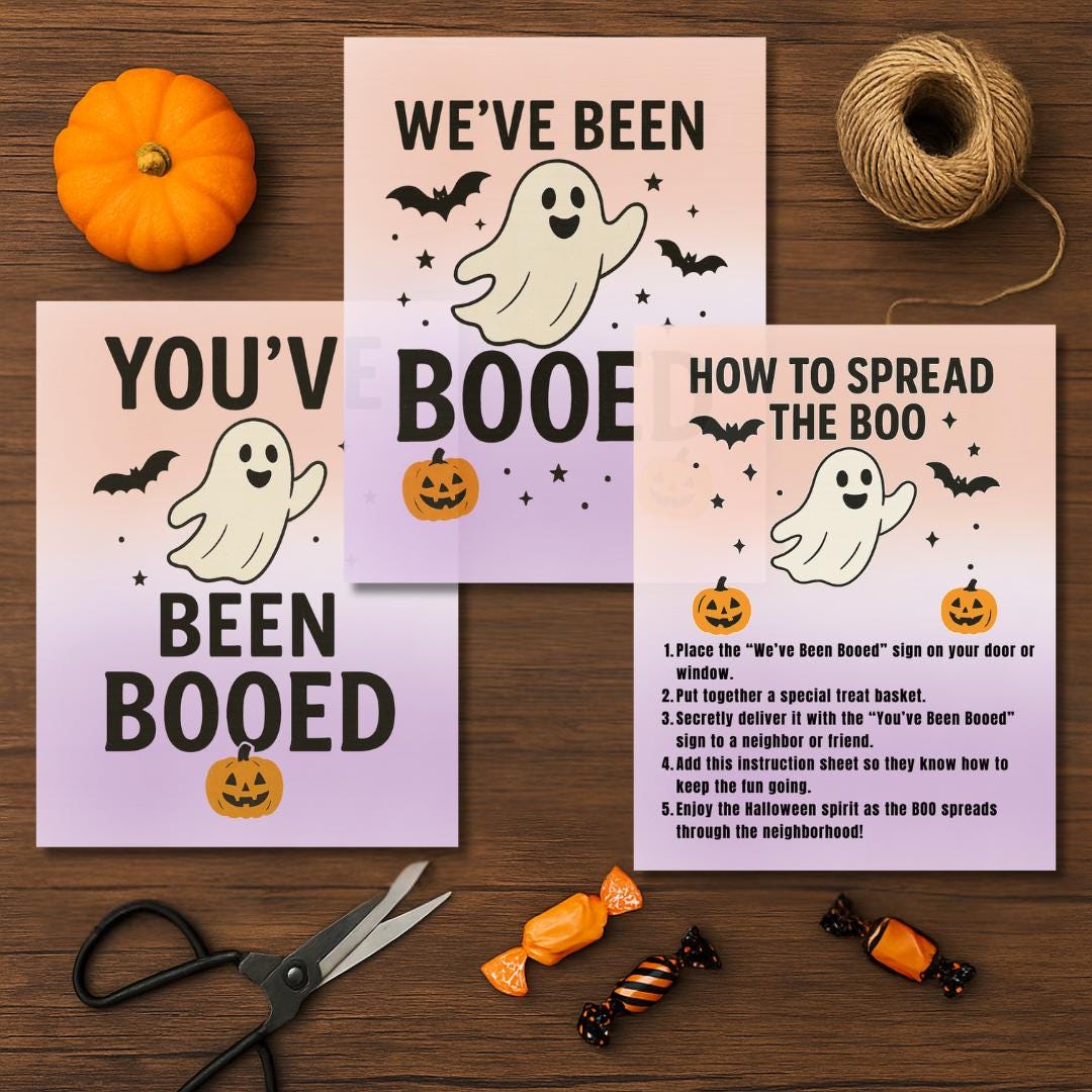 Halloween Boo Basket Bundle You’ve Been Booed Signs and Instructions ...