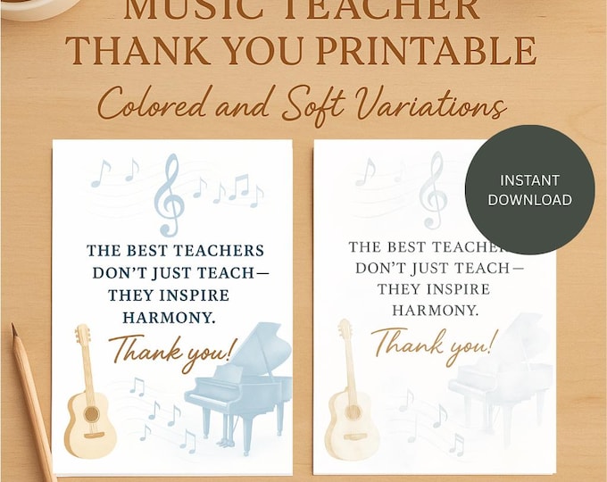 Music Teacher Appreciation Gift, Great as Thank You Quote Printable ...