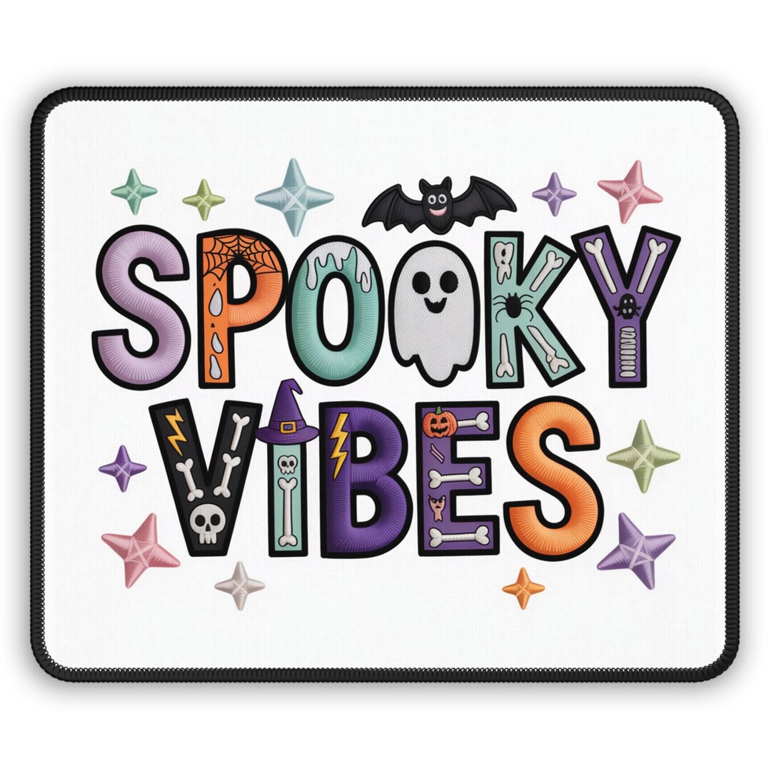 Spooky Vibes Gaming Mouse Pad: Halloween Decor, Anti-slip Neoprene - Etsy