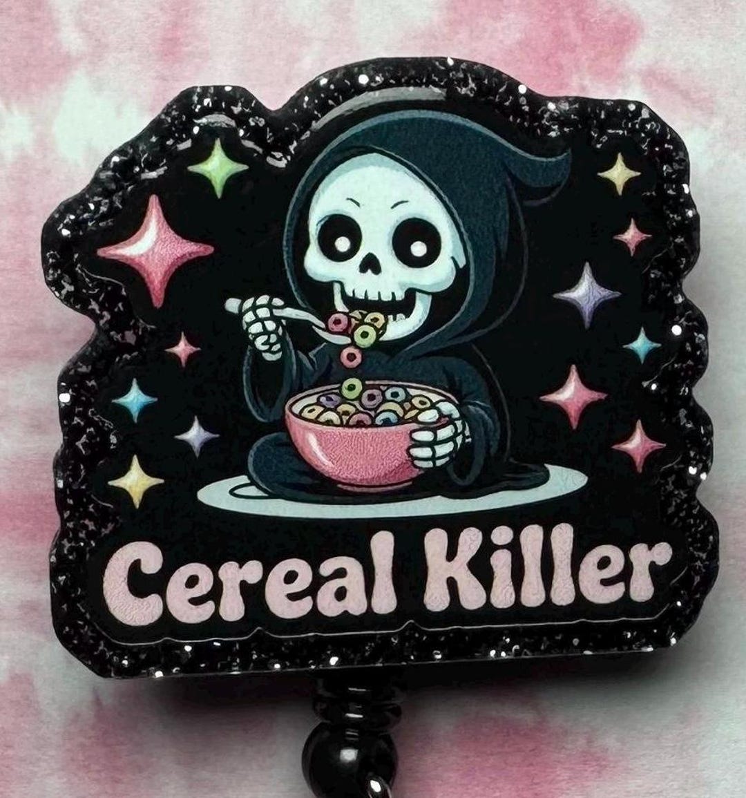 Cereal Killer Badge Reel - Funny Breakfast Pun Badge Holder - Cute ...