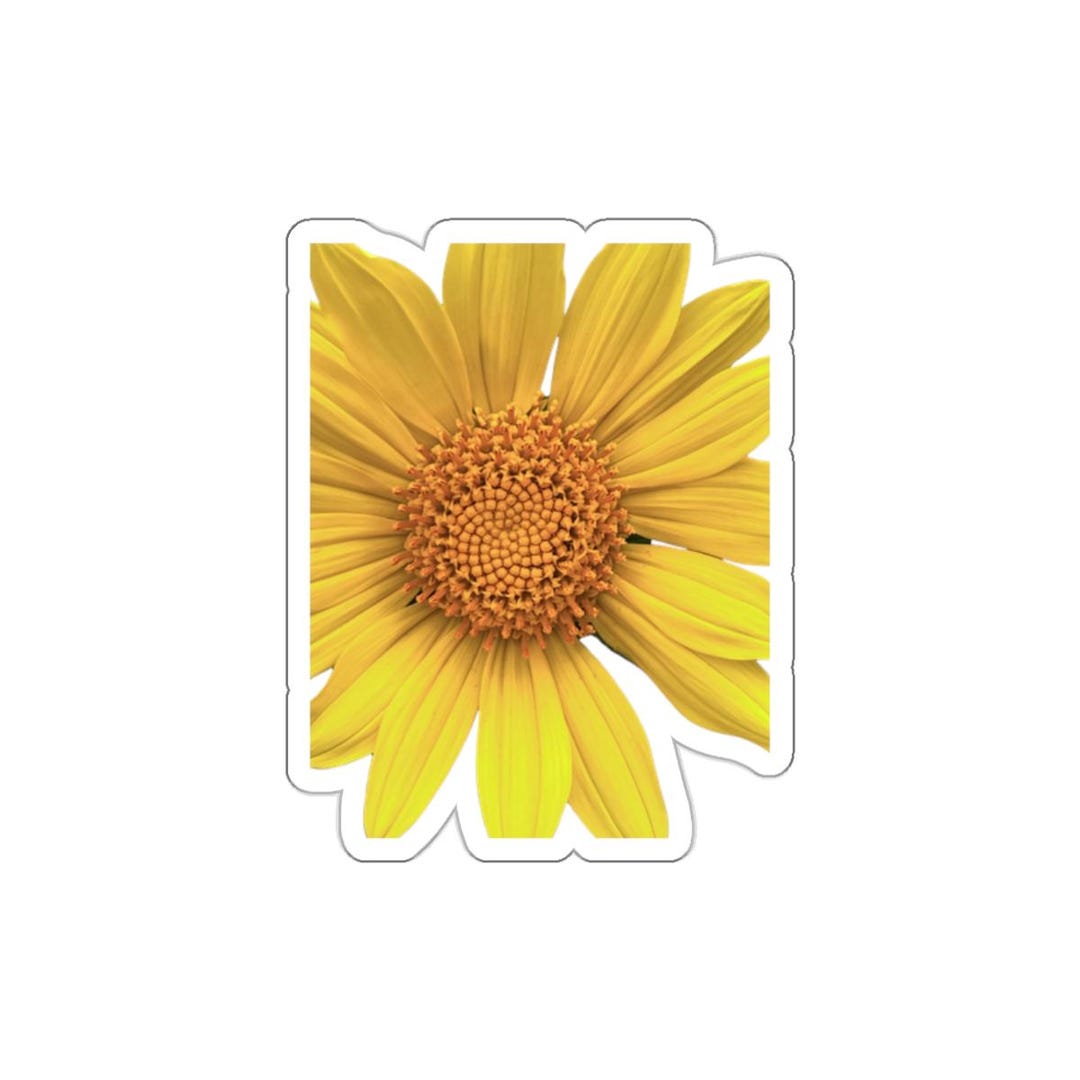 Bright Yellow Flower Die-cut Stickers, Perfect for Laptops, Water ...