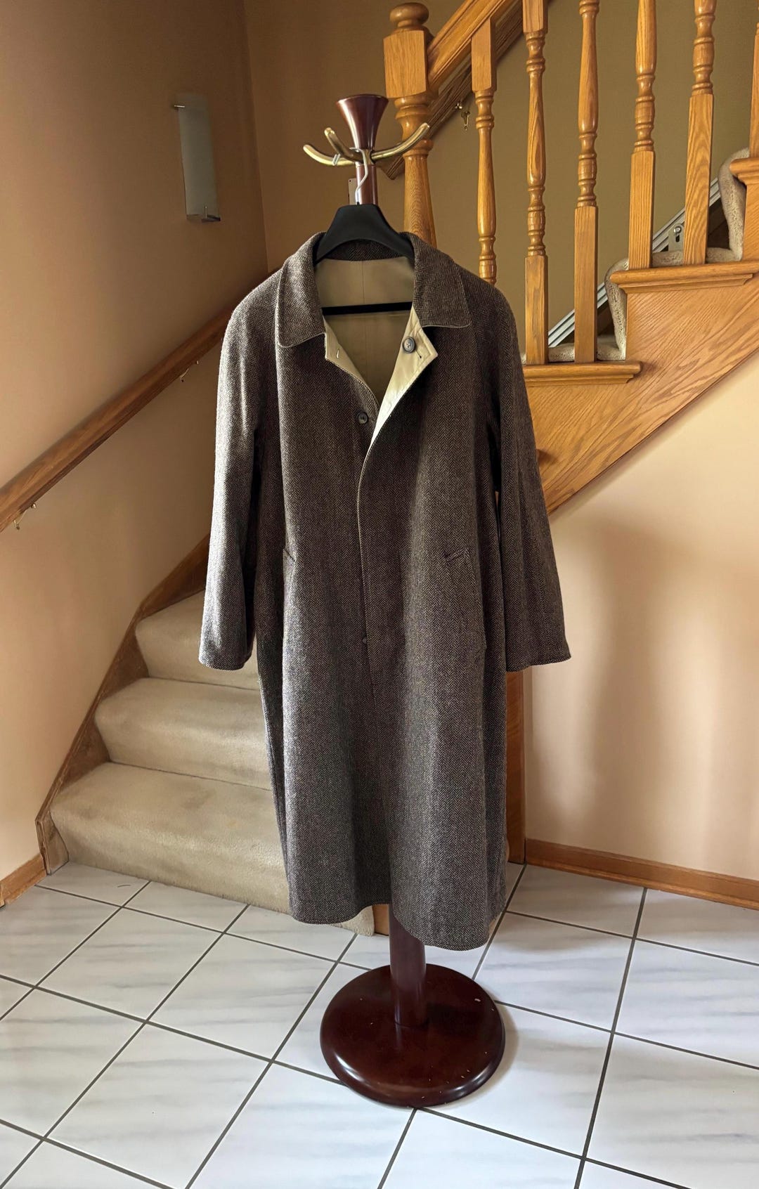 J Press Vintage Men’s Reversible Overcoat: Herringbone Tweed and ...