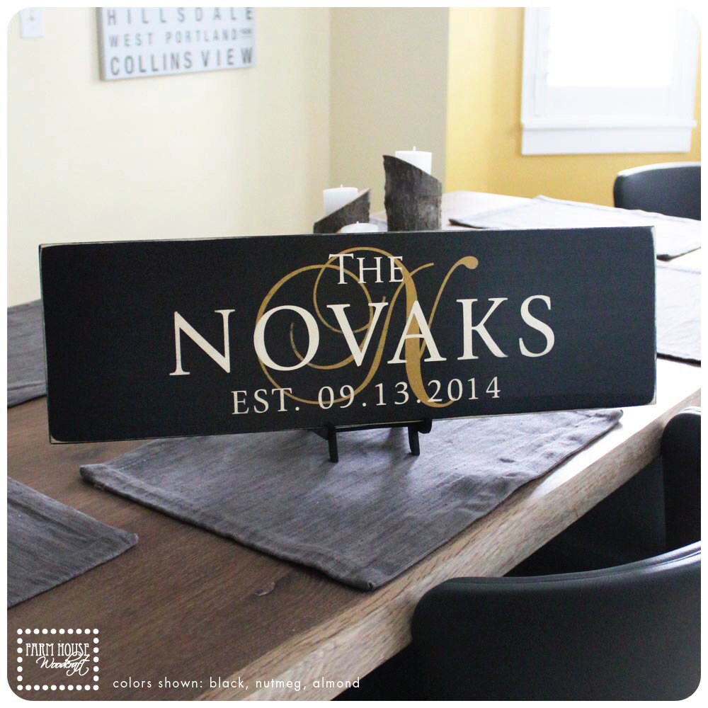 Personalized Family Name Sign Plaque Custom Wood: the Sophisticate - Etsy