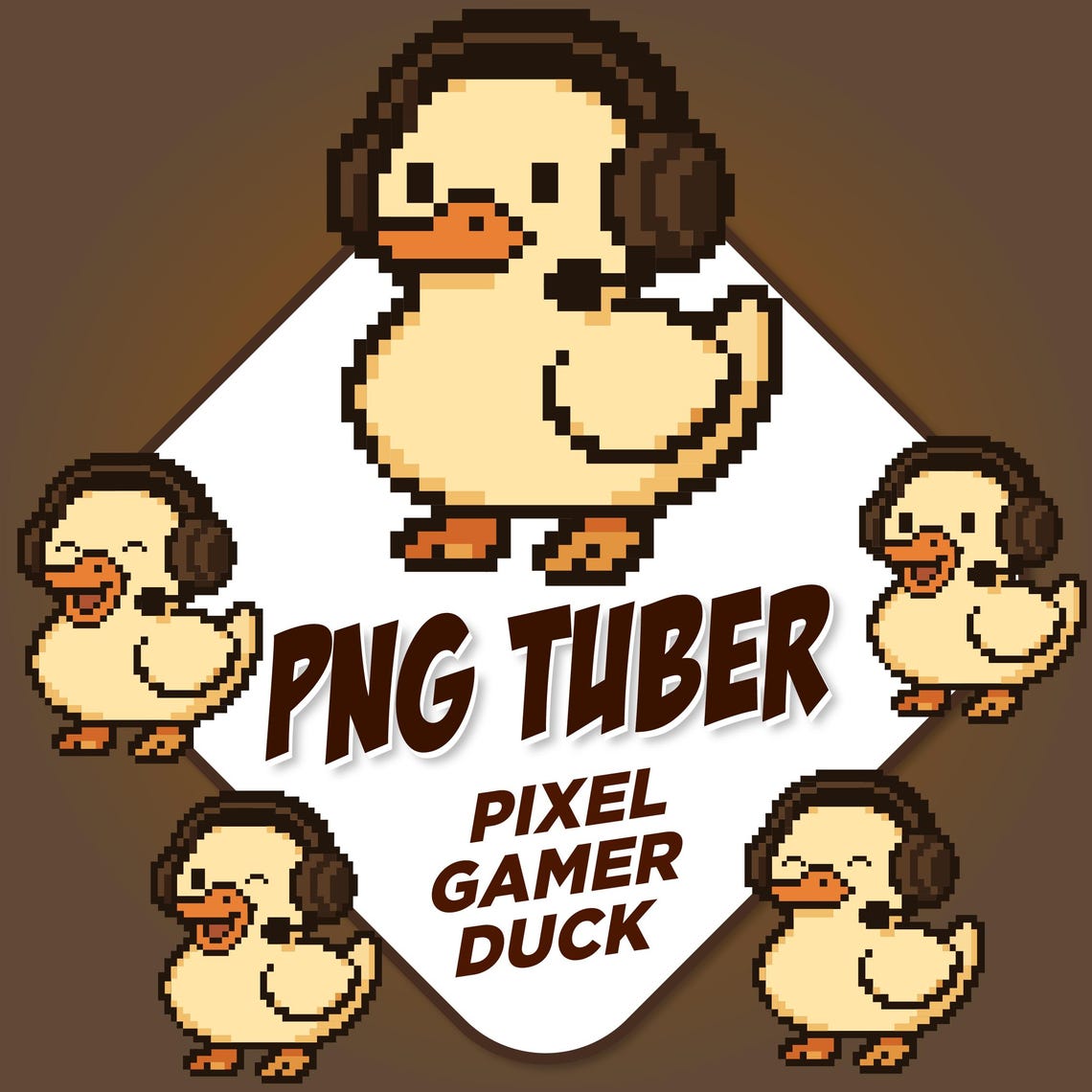 Pixel Gamer Duck Pngtuber Model: Twitch Stream Avatar (digital Download ...